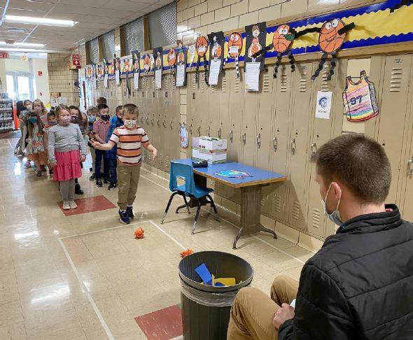Sight word slam dunk | The Courier Beckett Parker throws a paper ...