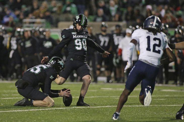 Grove graduate Verhoff leaving Marshall to kick for UNC | The Courier ...