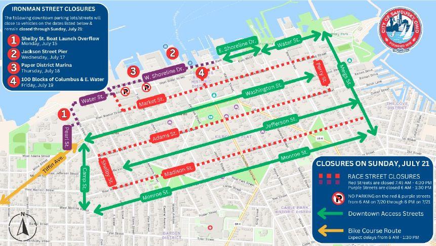 Roads closing for Ironman | Sandusky Register Check out where traffic ...