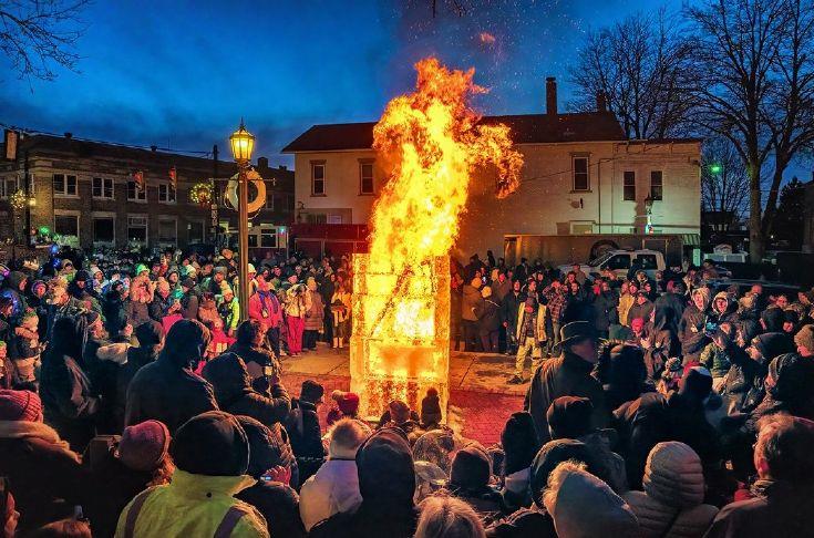 Fire & ice | Sandusky Register Display helps heat up cold night during ...
