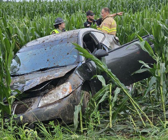 Car crashes into cornfield | Sandusky Register Vehicle rolled over ...