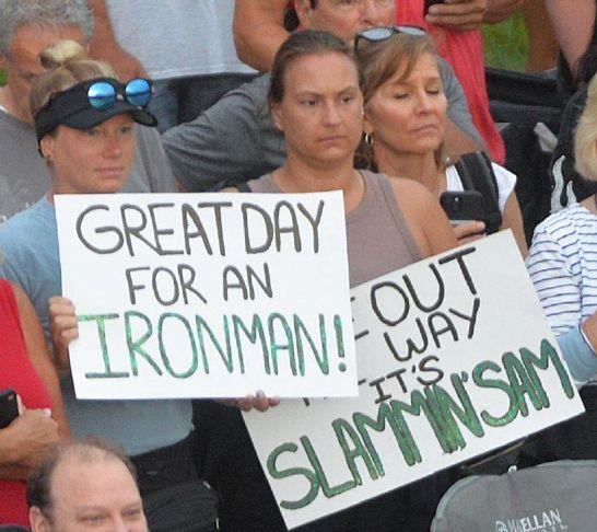 Ironman's signs of support | Sandusky Register Attendees brought ...