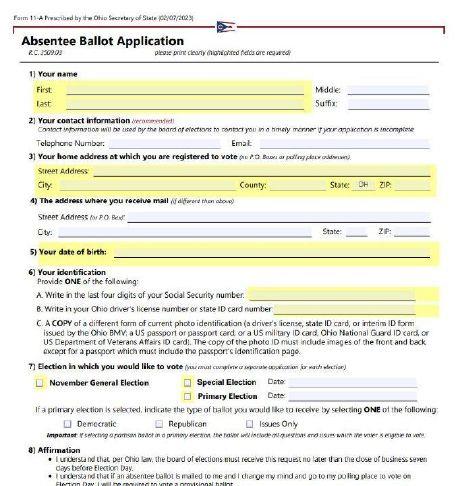 Check your absentee form | Review Times It may be invalid